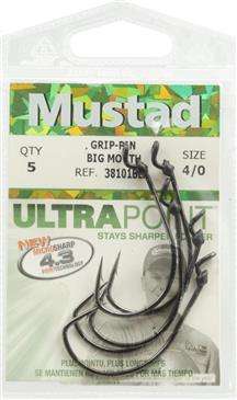 Mustad Ultra Point Grip Pin Hook 5 Pack Size 4/0 - Stays Sharper Longer ...